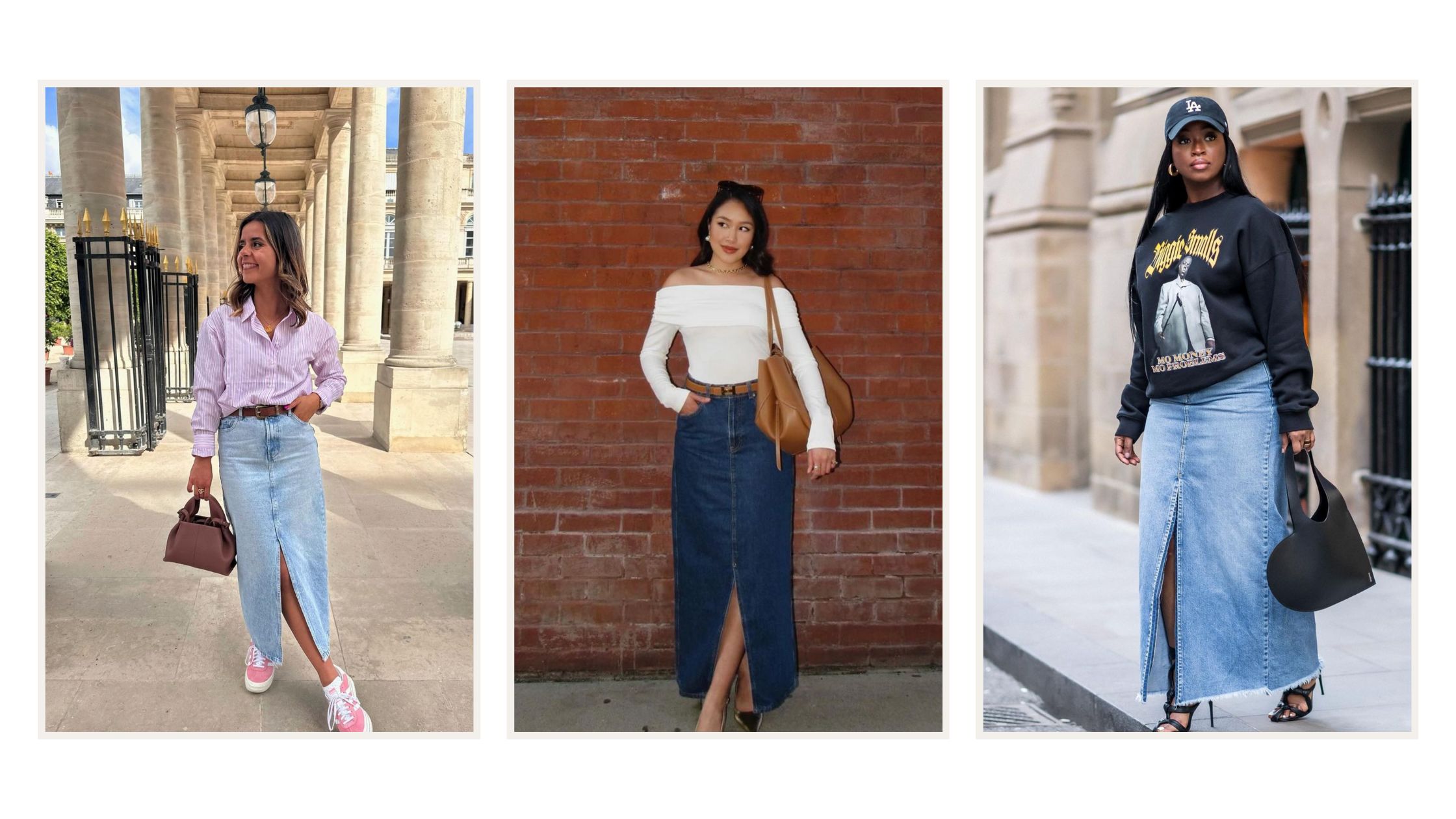 23 Denim Maxi Skirt Outfits Ideas From Smart To Casual And Edgy ...