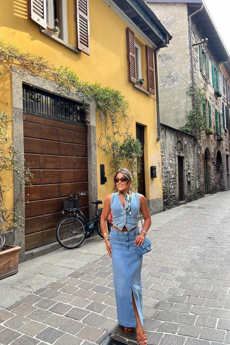 23 Denim Maxi Skirt Outfits Ideas From Smart To Casual And Edgy ...