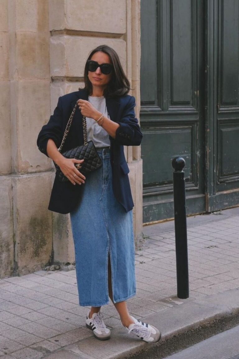 23 Denim Maxi Skirt Outfits Ideas From Smart To Casual And Edgy ...