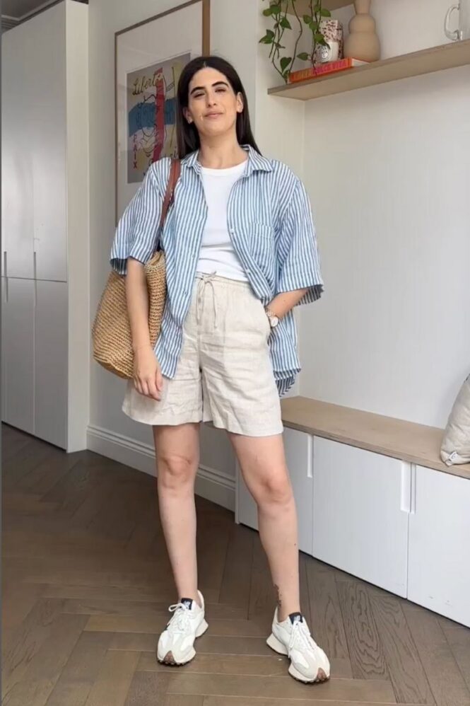 22 Chic Linen Shorts Outfit Ideas From Casual To Smart - London ...
