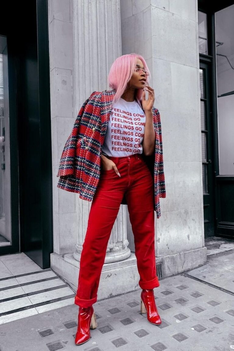 27 Chic Outfit Ideas For Red Pants - Style Your Red Trousers With ...