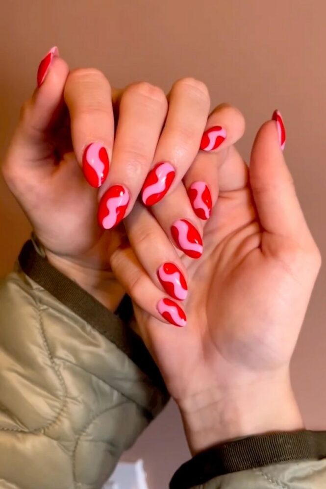28 Chic And Playful Red and Pink Nail Design Inspiration - London ...