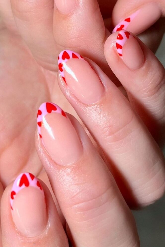 28 Chic And Playful Red and Pink Nail Design Inspiration - London ...