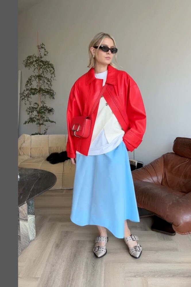 32 Red Leather Jacket Outfit Ideas You’ll Want to Copy - London ...