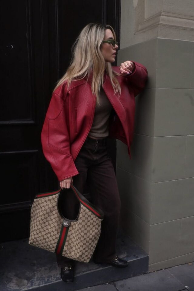 32 Red Leather Jacket Outfit Ideas You’ll Want to Copy - London ...