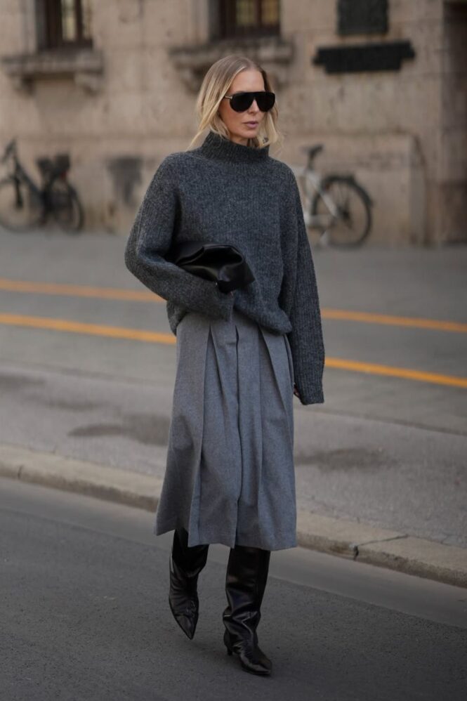 Grey Skirt Outfit Ideas: 32 Chic Ways to Style This Wardrobe Essential ...