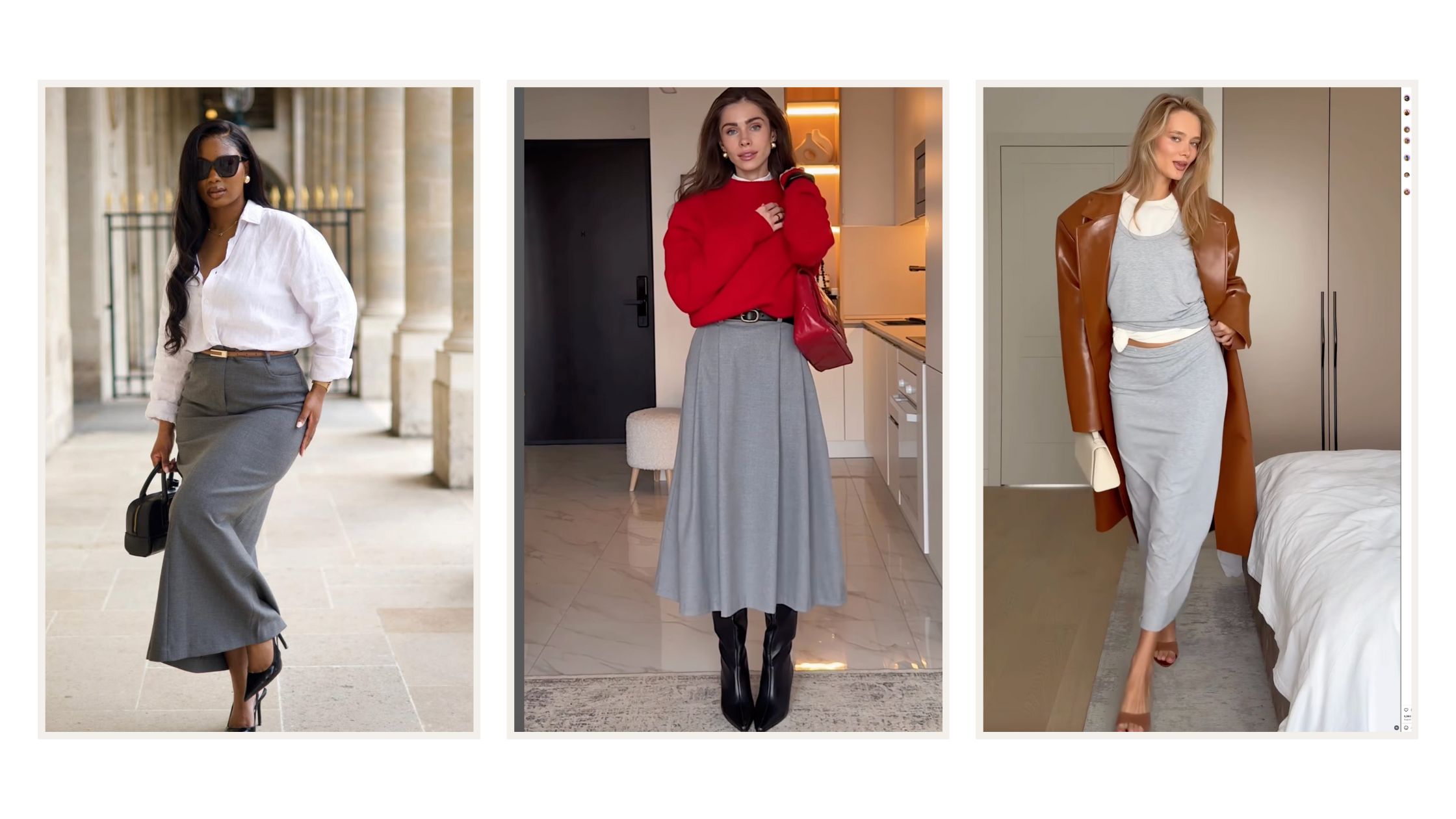33 Chic Long Grey Skirt Outfit Ideas (And How to Style This Closet ...