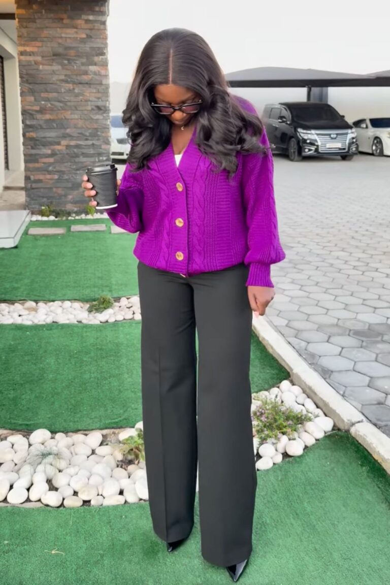 24 Purple Cardigan Outfit Ideas That Prove This Colour Is Surprisingly ...