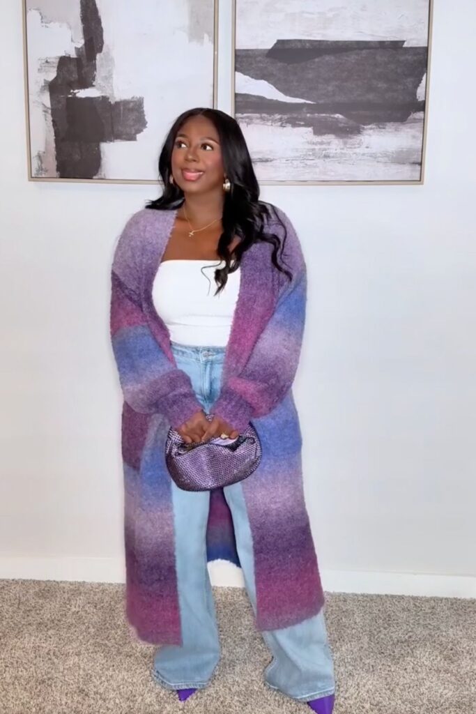 24 Purple Cardigan Outfit Ideas That Prove This Colour Is Surprisingly ...