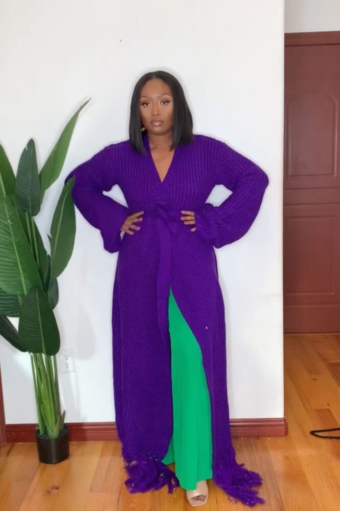 24 Purple Cardigan Outfit Ideas That Prove This Colour Is Surprisingly ...