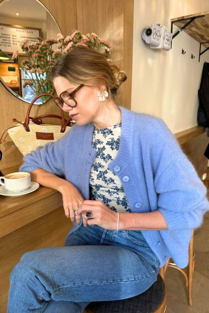 25 Blue Cardigan Outfit Ideas That Feel Effortless, Polished, and Very ...