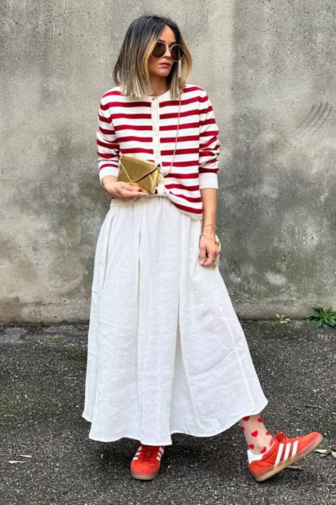36 Red Sneakers Outfit Ideas: How to Style Red Trainers Without ...